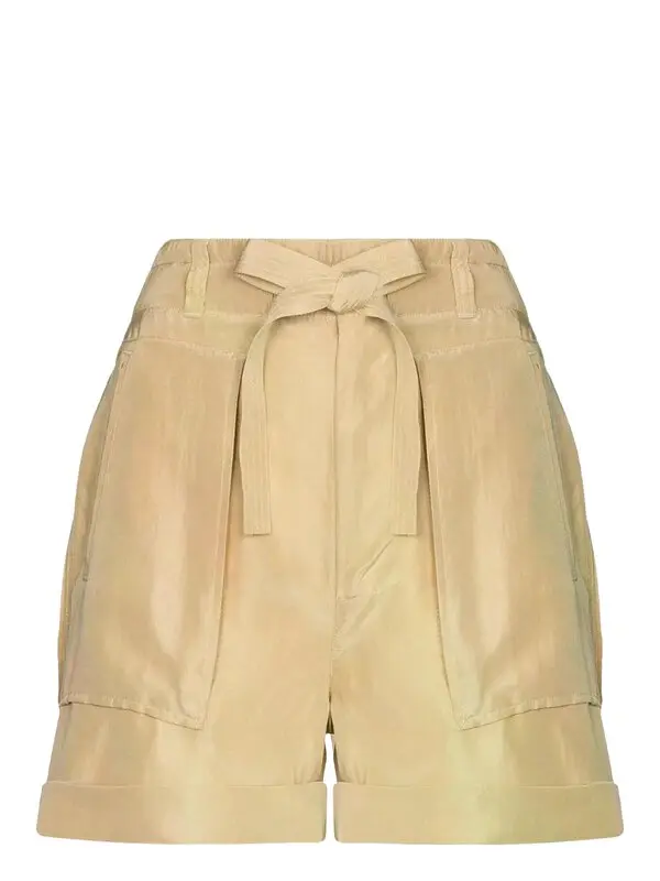 Polo Ralph Lauren Paperbag-waist Silk Shorts - Neutrals