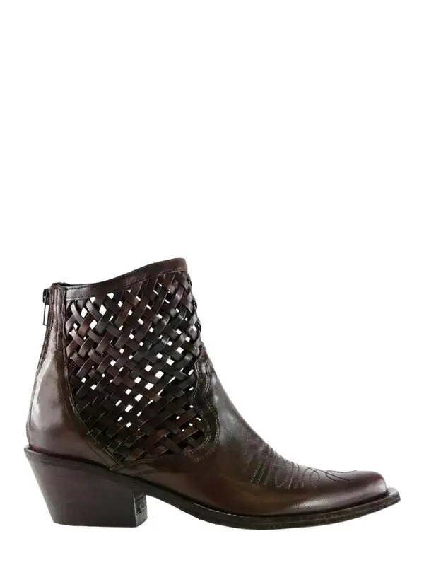 NOTABENE 50mm Lynx Braided Ankle Boots - Brown