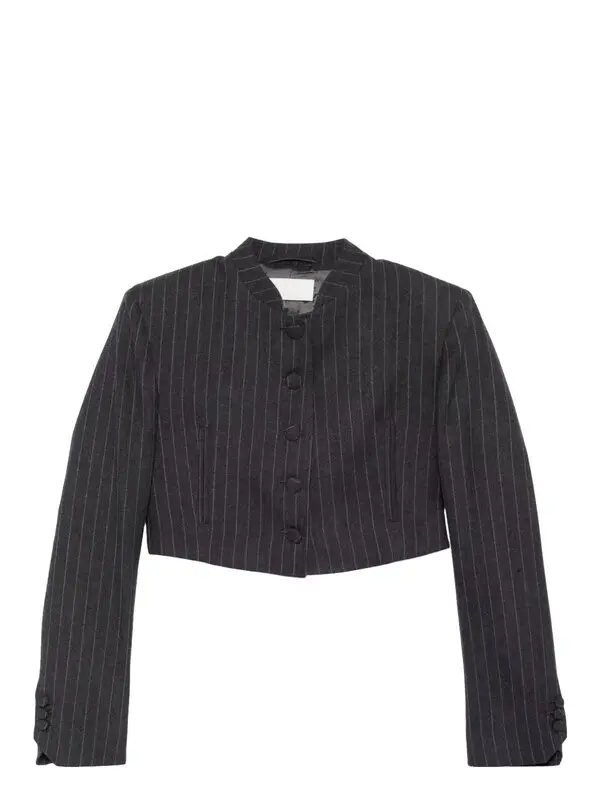RACIL Mathilda Cropped Pinstripe Jacket - Grey