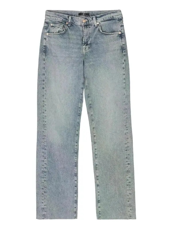 7 For All Mankind Tess High-rise Straight-leg Jeans - Blue