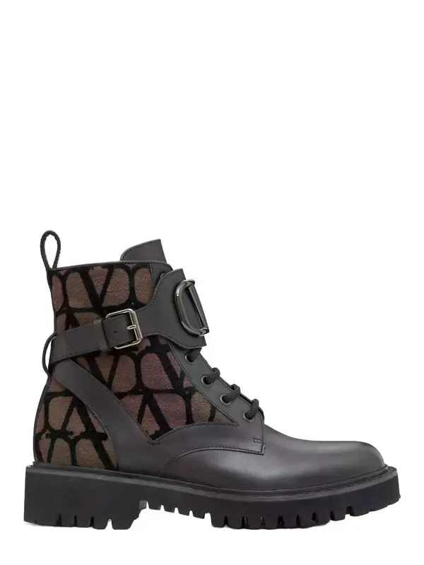 Valentino Garavani 35mm Vlogo Signature Combat Boots - Black
