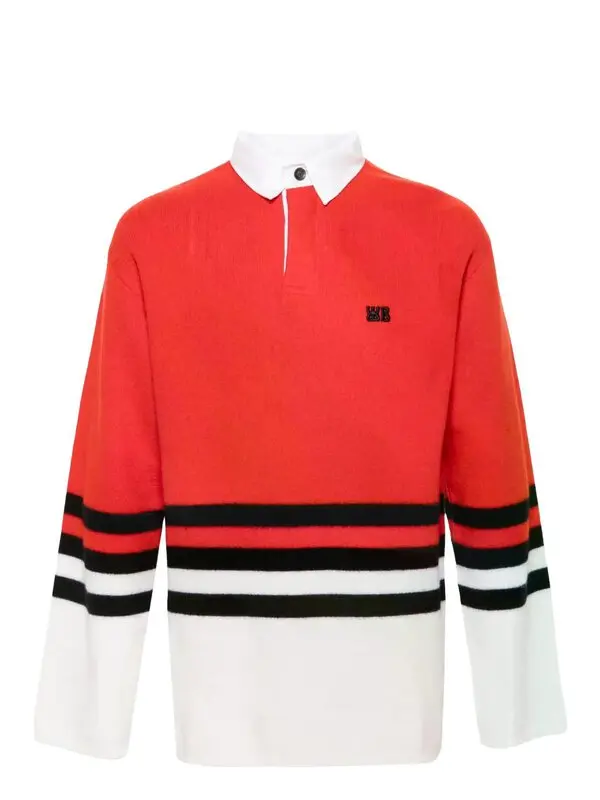 WALES BONNER Cypher Polo Sweater - Red