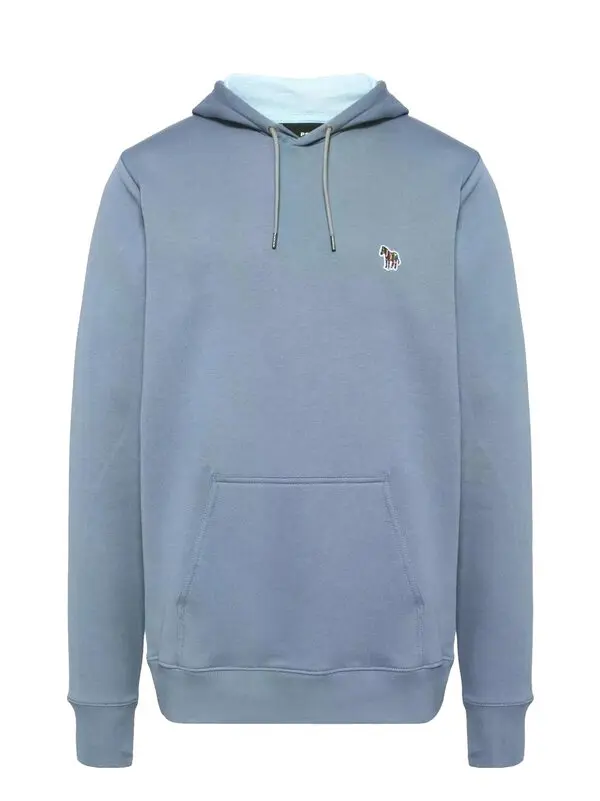 Paul Smith Zebra Logo Organic Cotton Hoodie - Blue