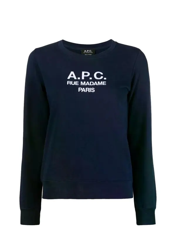 A.p.c. Tina Logo-embroidered Cotton Sweatshirt - Blue