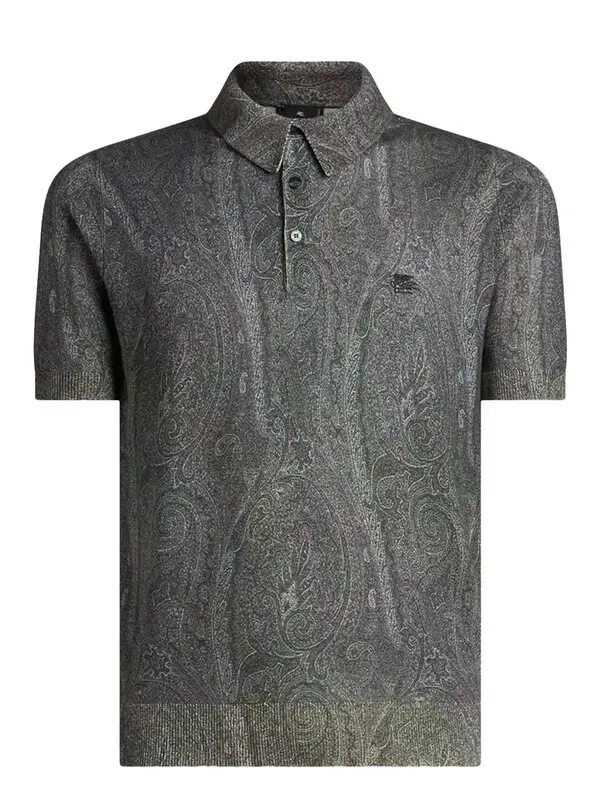 Etro Paisley-print Polo Shirt - Black