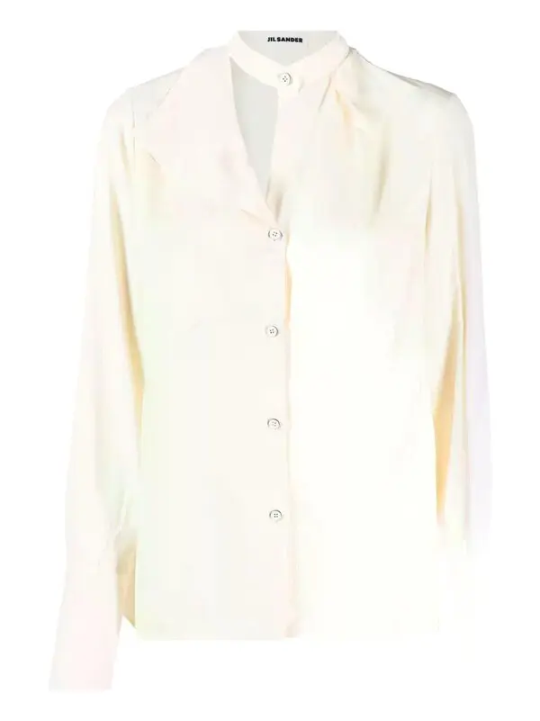 JIL SANDER Button-front Satin Shirt - Neutrals