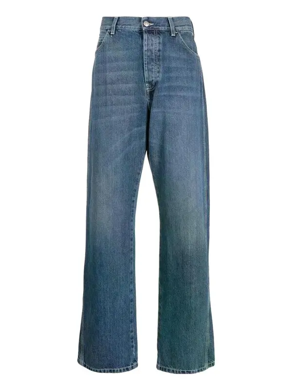 Alexander McQueen Wide-leg Panelled Jeans - Blue
