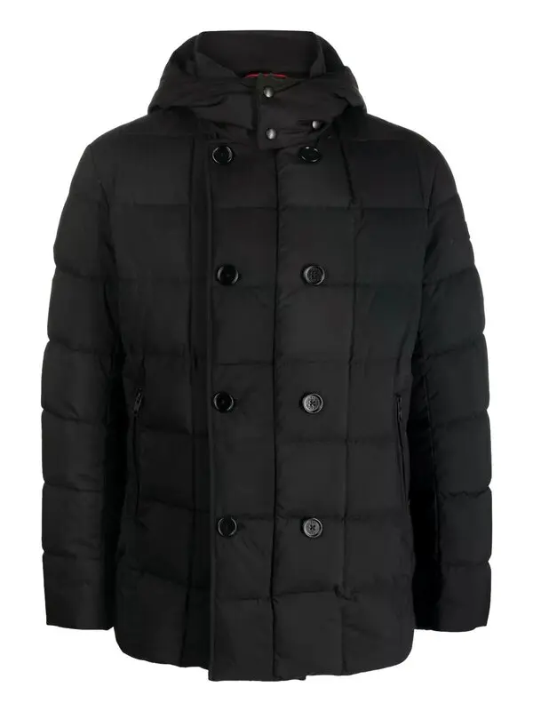 FAY Detachable-hood Zipped Padded Jacket - Black