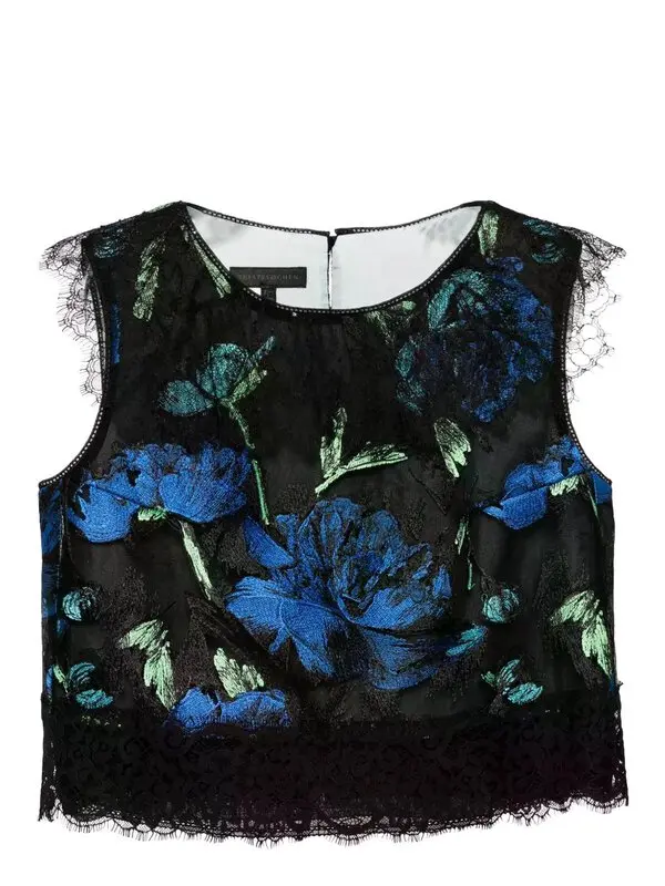 Shiatzy Chen Libre Collection Floral Embroidery Top - Black