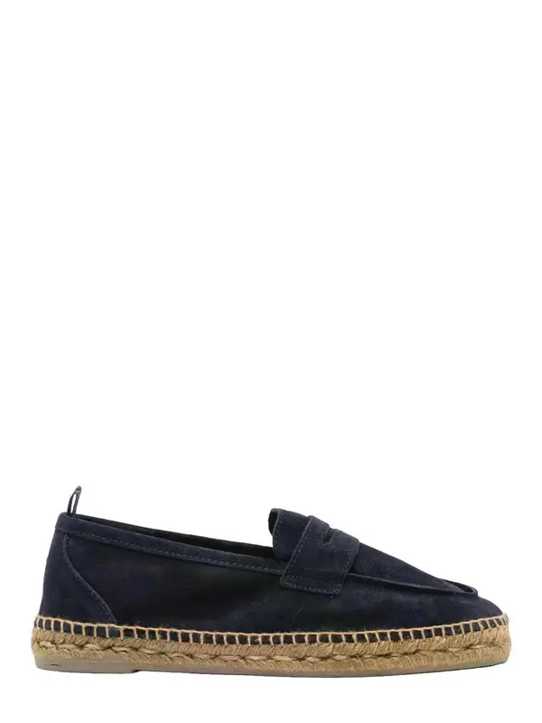 CastaÑer Braided Raffia Suede Espadrilles - Blue