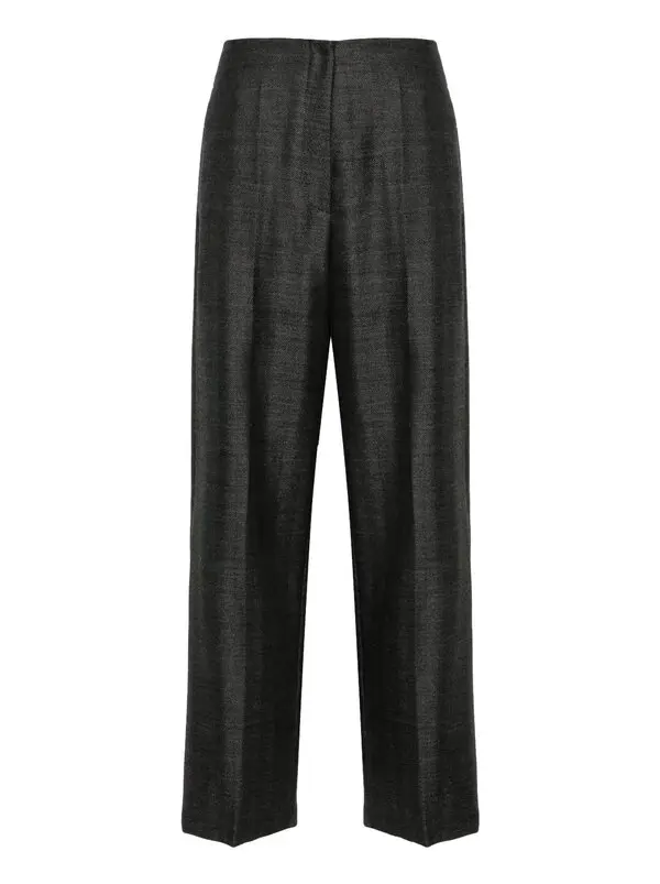 FORTE_FORTE Herringbone Wool Tailored Trousers - Grey