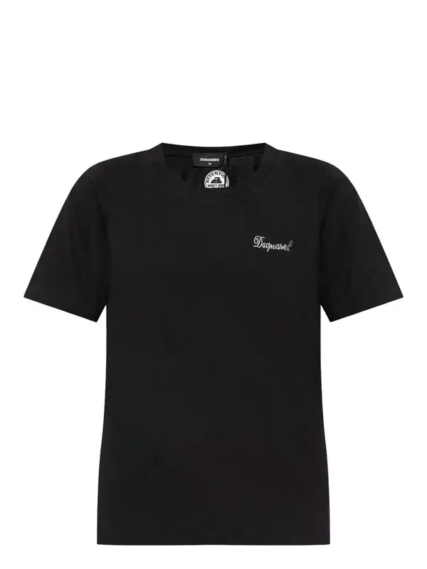 Dsquared2 Rhinestone-logo Cotton T-shirt - Black