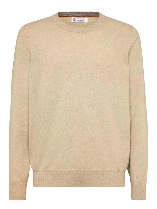 Brunello Cucinelli Crew Neck Cashmere Sweater - Neutrals