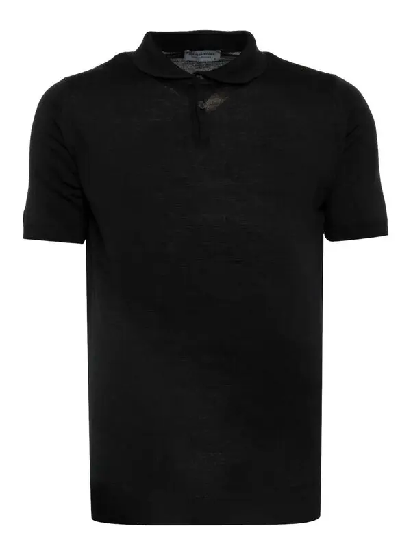 John Smedley Paytin Knitted Polo - Black