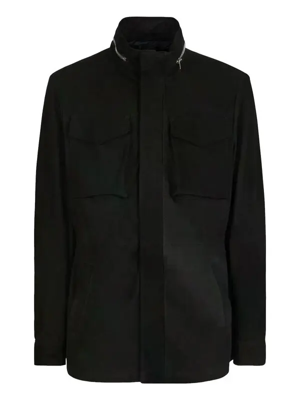 GIUSEPPE ZANOTTI Sylhas Suede Hooded Jacket - Black