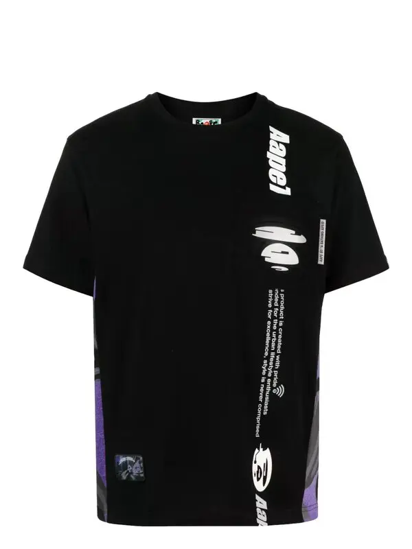 AAPE BY *A BATHING APE Graphic-print Cotton T-shirt - Black