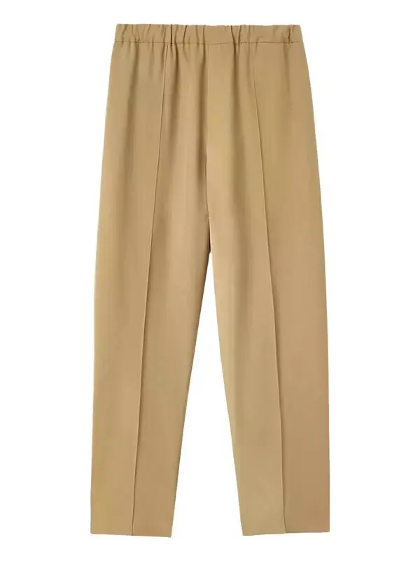 JIL SANDER Elasticated-waist Tapered Trousers - Brown