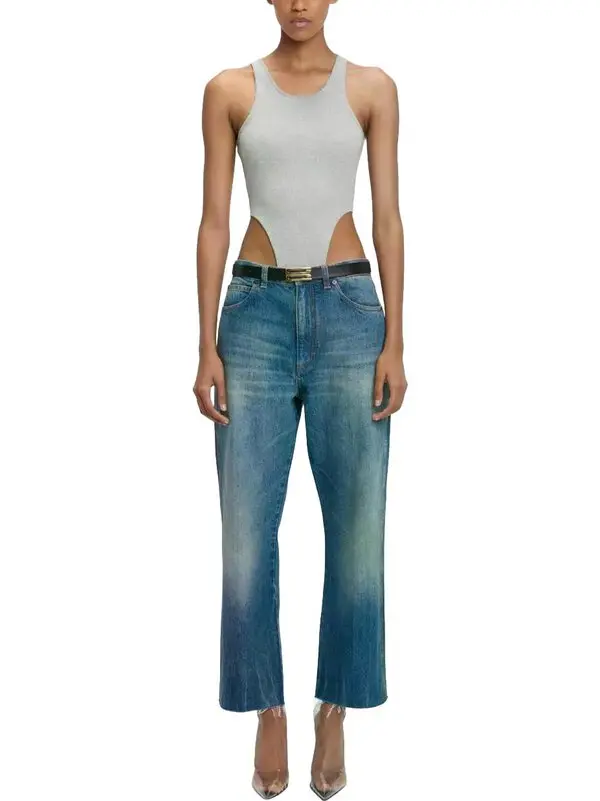 Victoria Beckham High Leg-cut Bodysuit - Grey