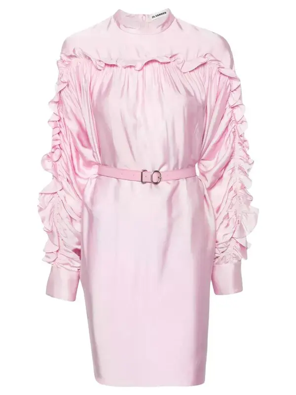 JIL SANDER Satin Midi Dress - Pink