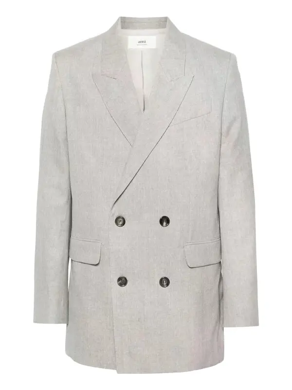 AMI Paris Double-breasted Blazer - Grey