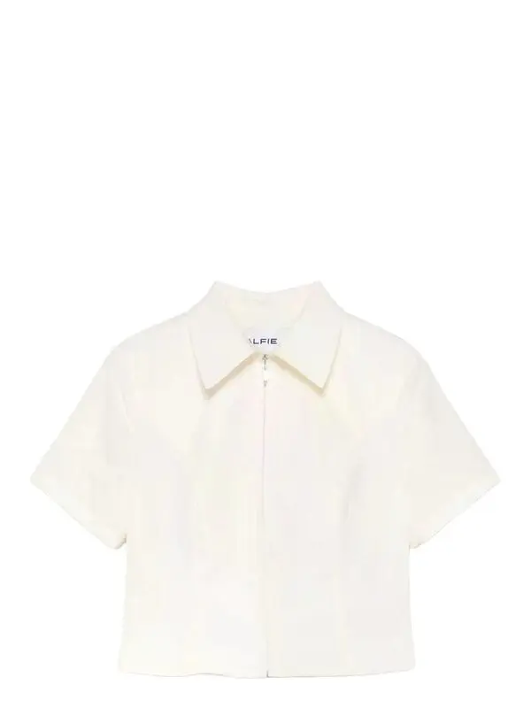 ALFIE Short-sleeve Zip-up Top - Neutrals