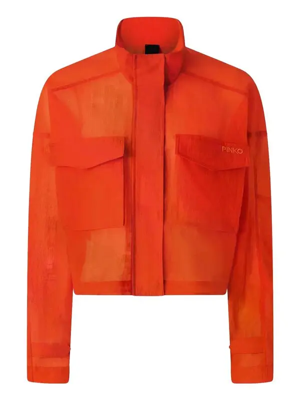 Pinko Logo-embroidered Cropped Jacket - Red