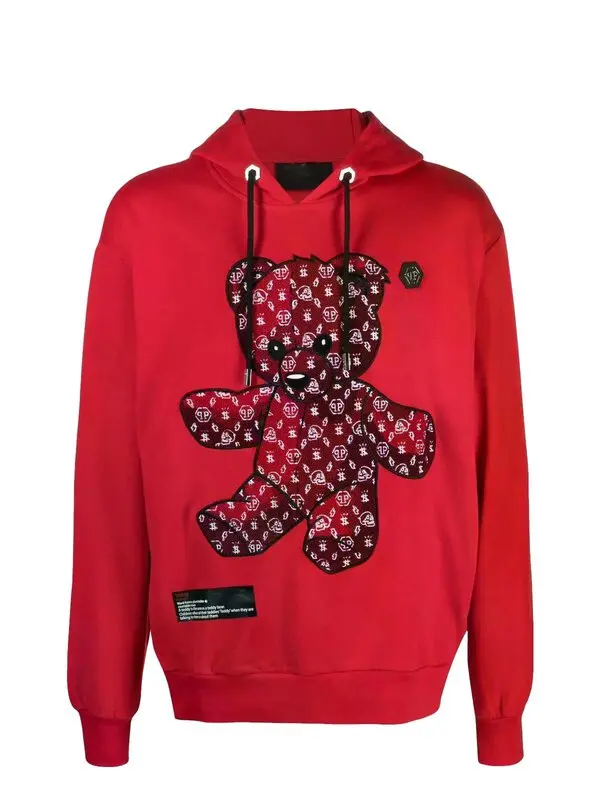 Philipp Plein Teddy Bear Long-sleeve Hoodie - Red