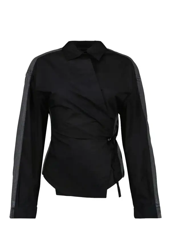 DIESEL® Cotton Wrap Shirt - Black