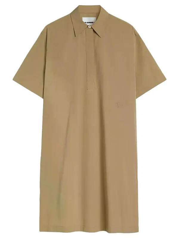 JIL SANDER Cotton Poplin Shirt Dress - Neutrals