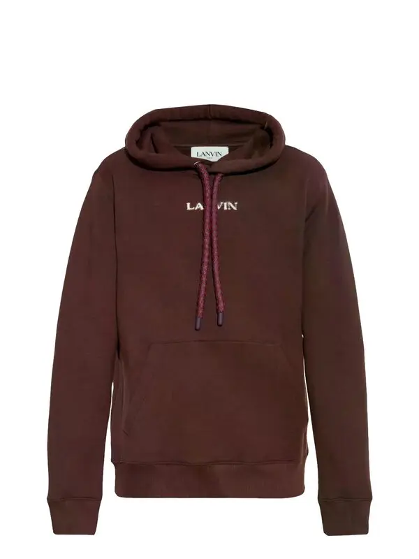LANVIN Logo-embroidered Hoodie - Red