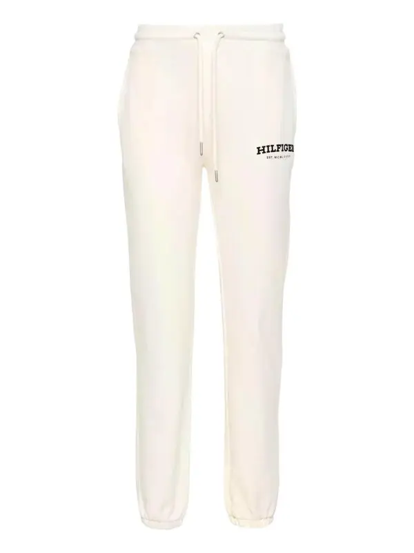 Tommy Hilfiger Flocked-logo Tapered Trousers - Neutrals