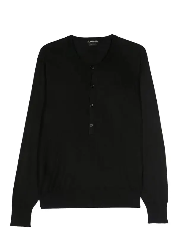 TOM FORD Fine-knit Silk T-shirt - Black