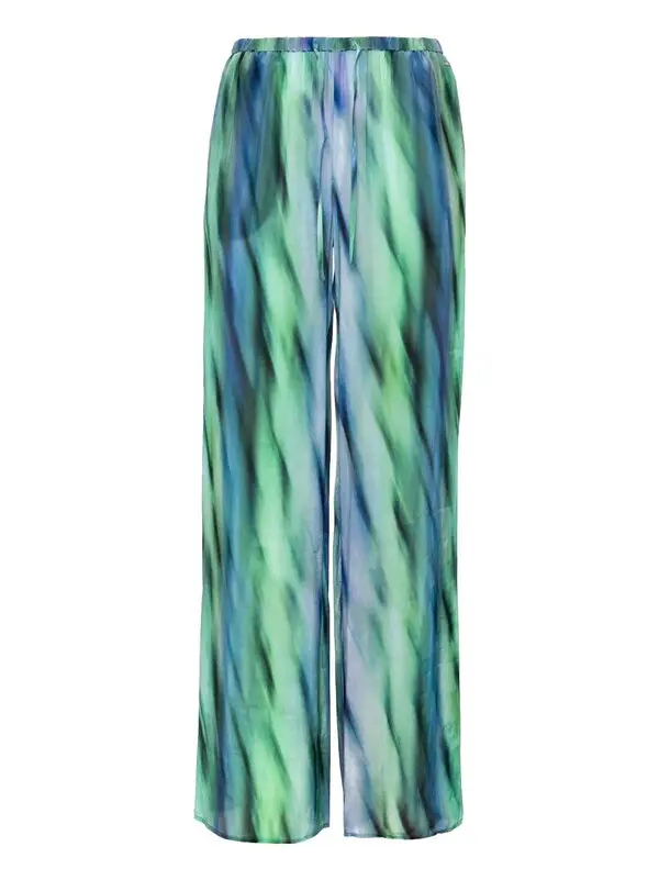 Armani Exchange Abstract-print Lightweight Straight Trousers - Green