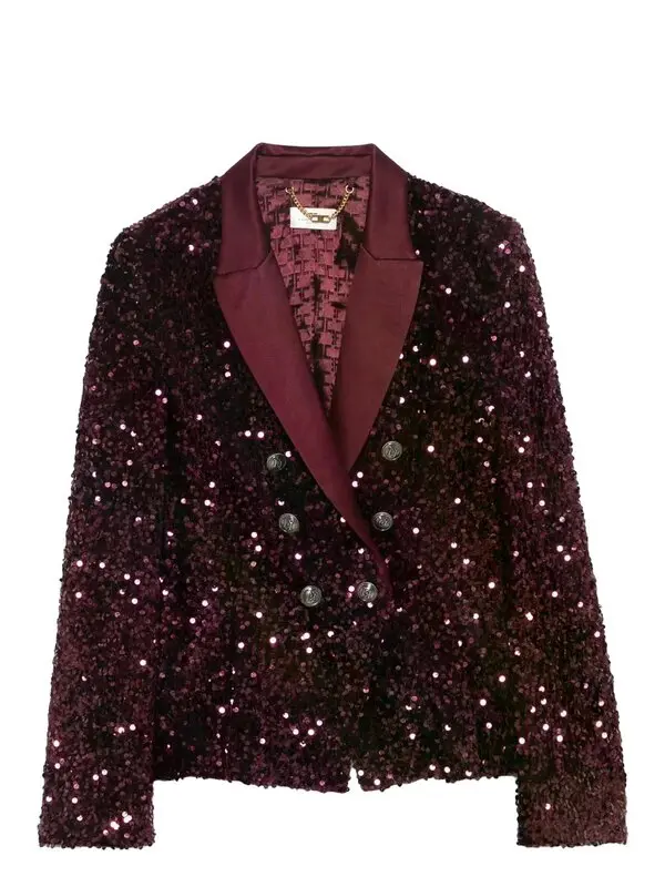 Elisabetta Franchi Sequin Embellished Blazer - Red