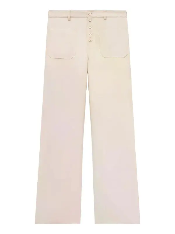 COURREGES Button-front Wide-leg Trousers - Neutrals