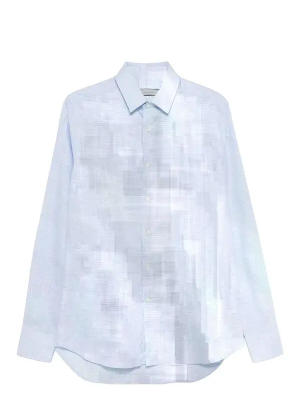 Canali Grid-pattern Shirt - Blue