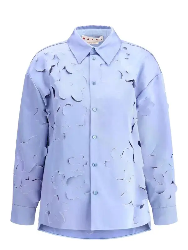 Marni Cut-out Flower Shirt - Blue