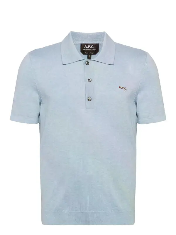A.p.c. Logo-embroidered Polo Shirt - Blue
