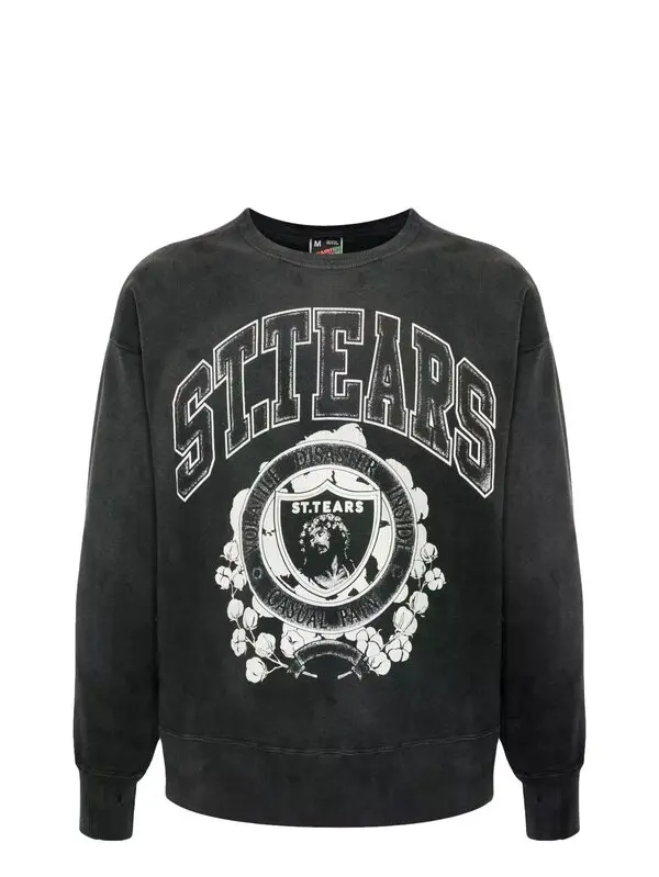 SAINT MXXXXXX Logo-print Cotton Sweatshirt - Black