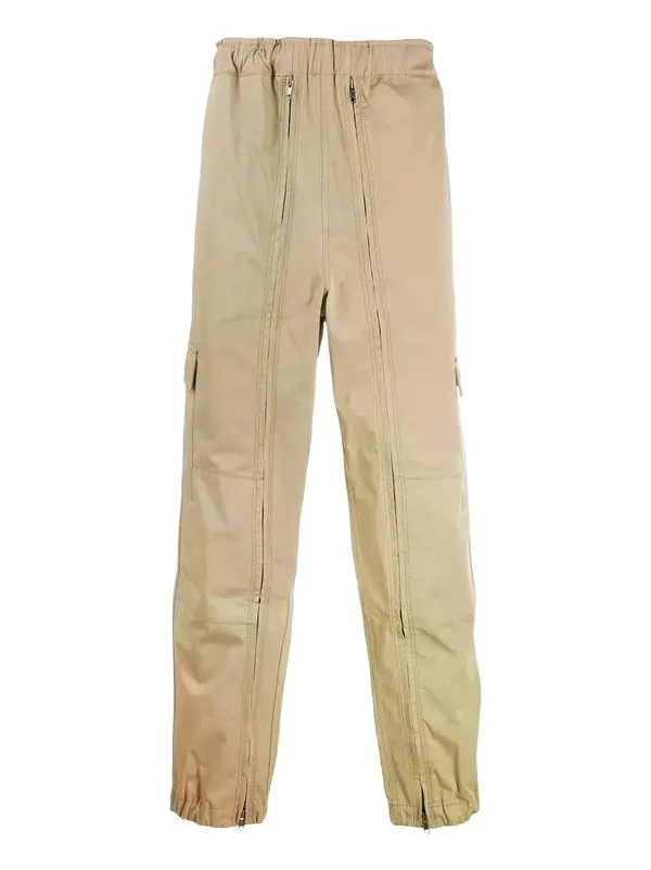Random Identities Full Zip Multi-pocket Cargo Trousers - Neutrals