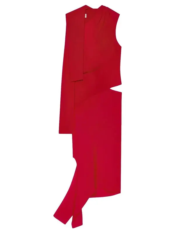 COURREGES Draped Cut-out Dress - Red