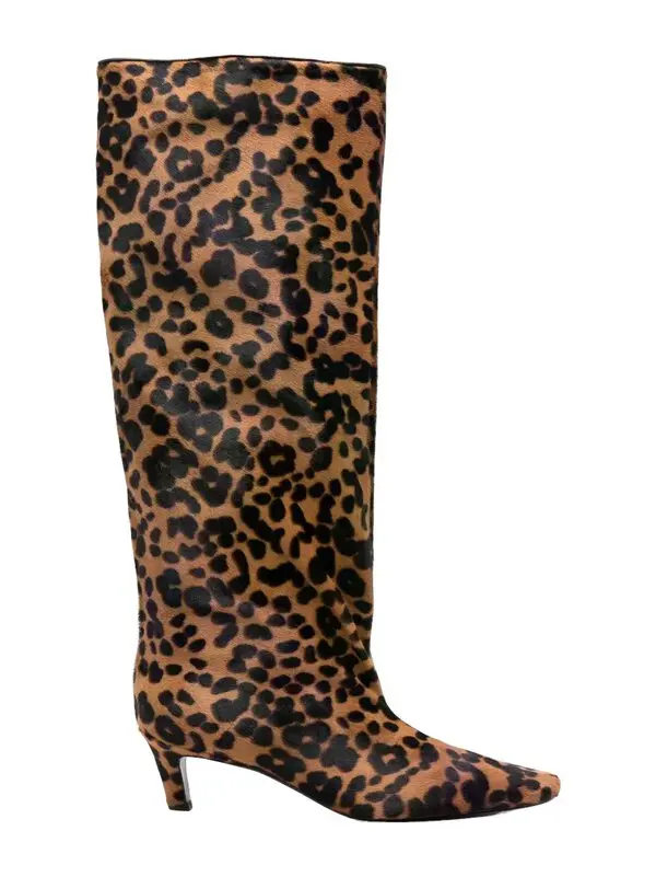 TOTEME 35mm Leopard-print Brushed Boots - Brown