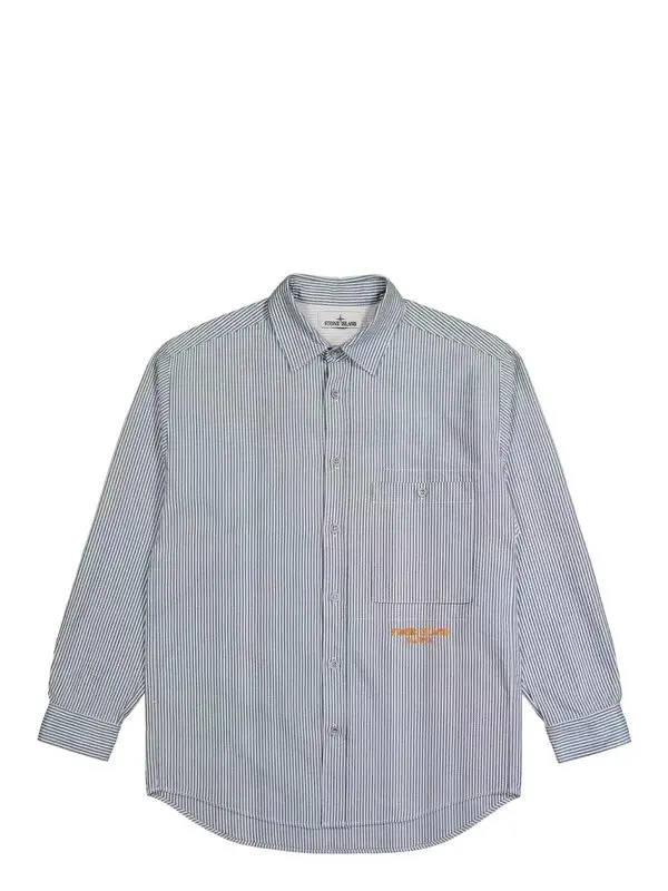Stone Island Striped Cotton Shirt - Blue