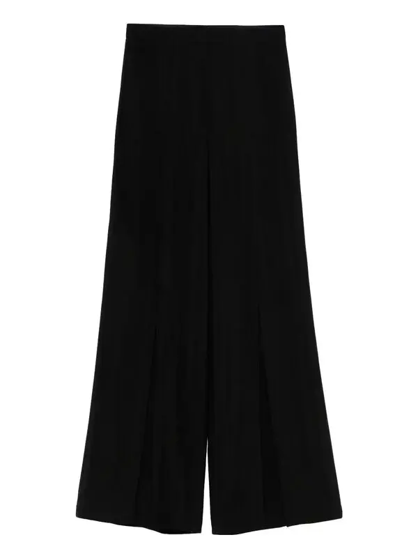 MUGLER Buckled Wide-leg Trousers - Black
