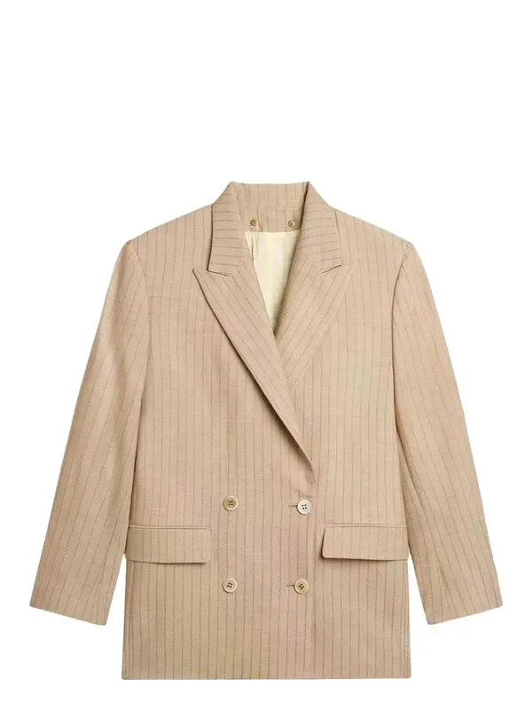 GOLDEN GOOSE Pinstriped Double-breasted Blazer - Brown