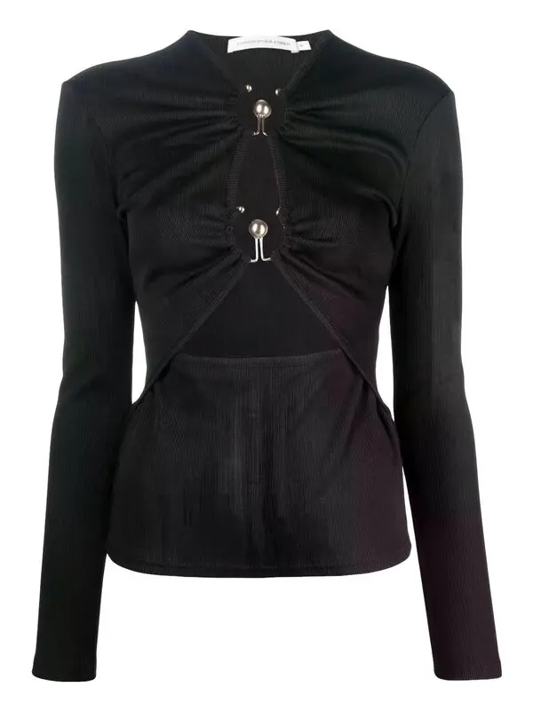 Christopher Esber Cut-out Long-sleeve Top - Black