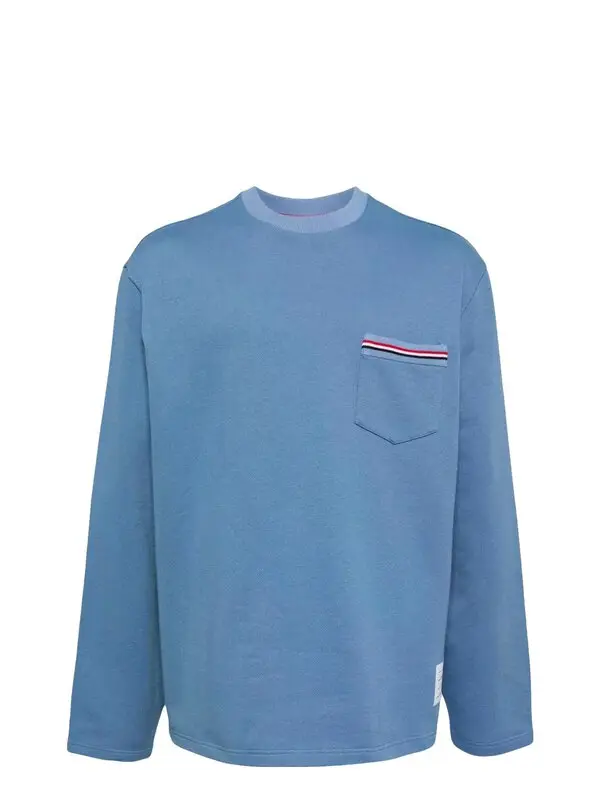 Thom Browne Cotton Crew-neck Sweatshirt - Blue