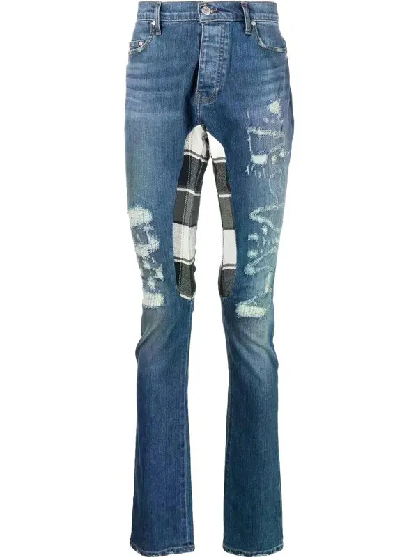 Alchemist Distressed Low-rise Skinny Jeans - Blue