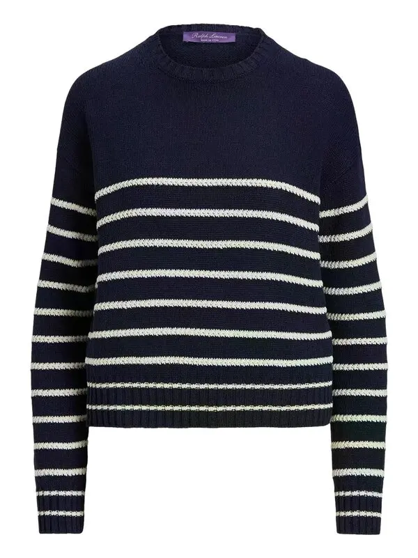Ralph Lauren Striped Crewneck Sweater - Blue