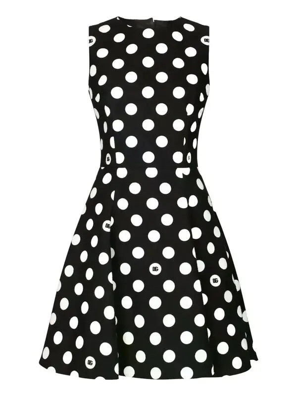 Dolce & Gabbana Polka-dot Cotton Minidress - Black